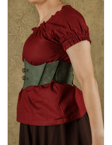Talia medieval leather bodice - Green ⚔️ Medieval Shop