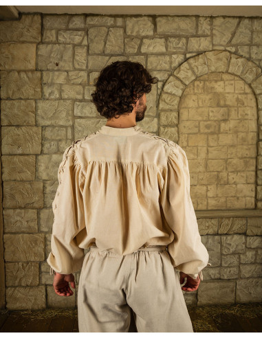 Medieval cream shirt with ties model Alex ⚔️ Medieval Shop