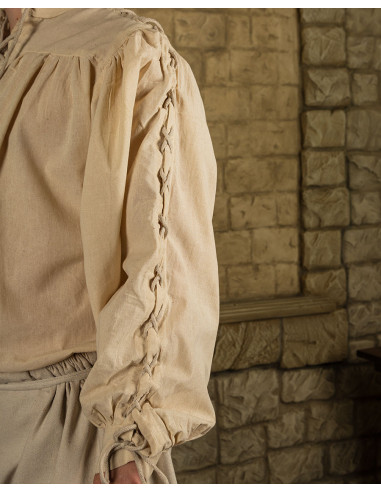 Medieval cream shirt with ties model Alex ⚔️ Medieval Shop