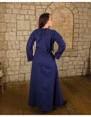 Blue medieval tunic model Alina, in cotton ⚔️ Medieval Shop