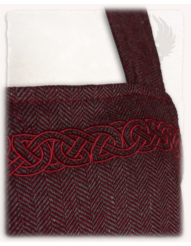 Viking dress apron model Alva Fishbone, burgundy ⚔️ Medieval Shop