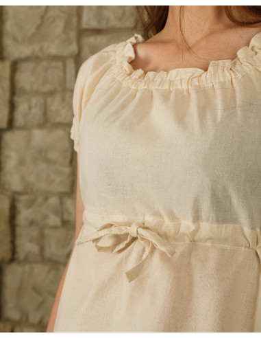 Kalina medieval blouse, cream color, in cotton ⚔️ Medieval Shop