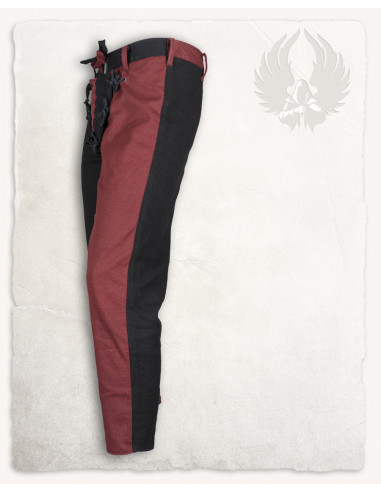 Medieval trousers Gustavo model, black-burgundy ⚔️ Medieval Shop