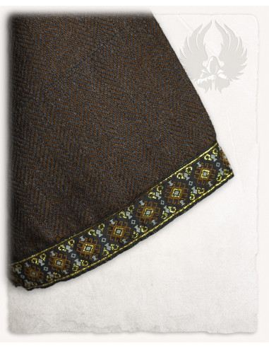 Medieval tunic herringbone pattern model Sigbert, brown ⚔️ Medieval Shop