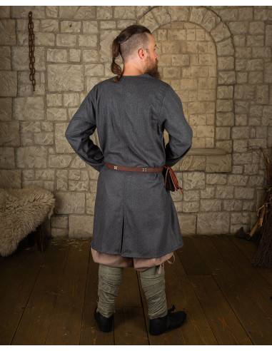 Medieval gray wool crossed tunic, Shapur model ⚔️ Medieval Shop