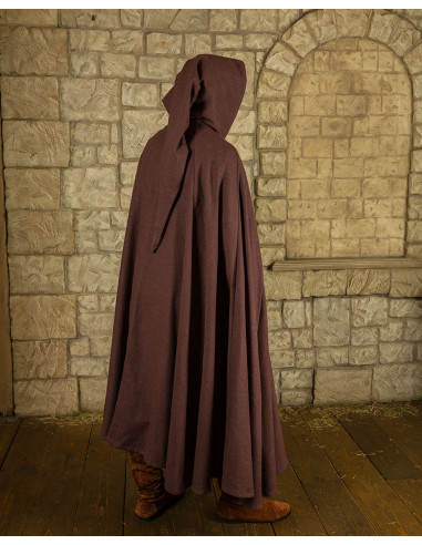 Medieval cotton cloak Gora model, brown color ⚔️ Medieval Shop