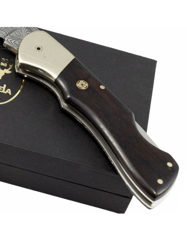 Locking knife with damascus steel blade ⚔️ Medieval Shop