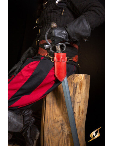 Baldric with rings for blunt swords - Red ⚔️ Medieval Shop