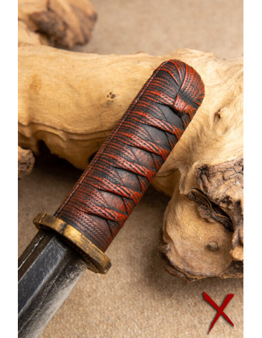 Red throwing knife, tanto type, for LARP ⚔️ Medieval Shop
