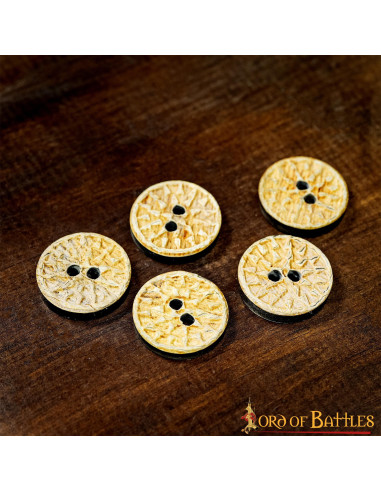 Set 5 medieval buttons decorated in horn horn ⚔️ Medieval Shop