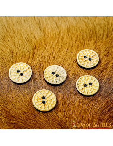 Set 5 medieval buttons decorated in horn horn ⚔️ Medieval Shop