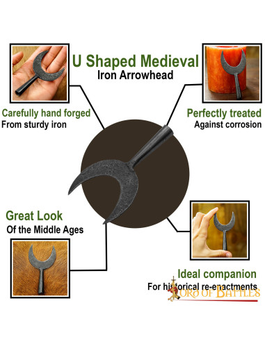 Medieval U-shaped arrowhead, rope cutter ⚔️ Medieval Shop