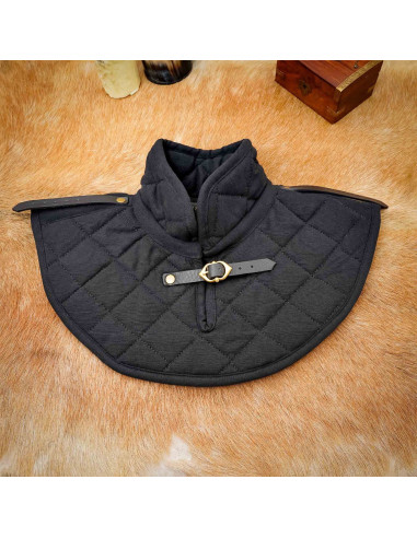 Medieval black gorget padded high neck in cotton ⚔️ Medieval Shop