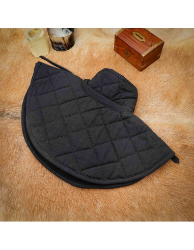 Medieval black gorget padded high neck in cotton ⚔️ Medieval Shop