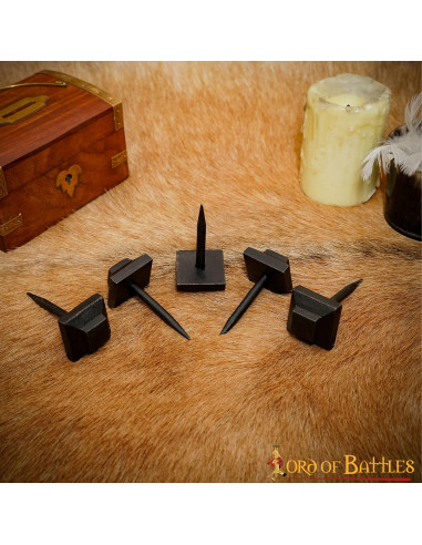 Set 5 medieval square tacks forged by hand ⚔️ Medieval Shop