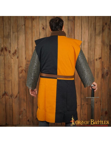 Lion Rampant shield men's tabard, yellow-black ⚔️ Medieval Shop