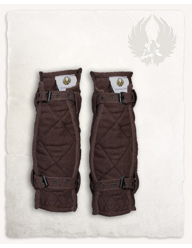 Medieval Arthur greaves in canvas - brown ⚔️ Medieval Shop