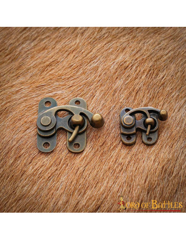 Set of 3 small brass hasps ⚔️ Medieval Shop