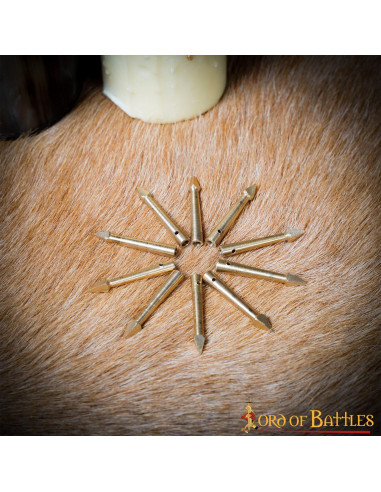 Set of 10 Solid Brass Cleats with Cork Tips ⚔️ Medieval Shop