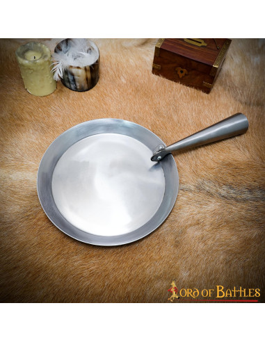 Hand forged iron folding frying pan polished finish ⚔️ Medieval Shop