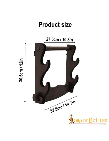 Wall mount for ax or sword (30 x 37.5 cm.) ⚔️ Medieval Shop