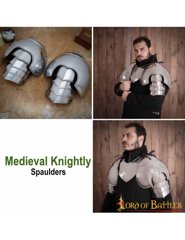 Polished Finish Fantasy Shoulder Pads (20 Gauge) ⚔️ Medieval Shop