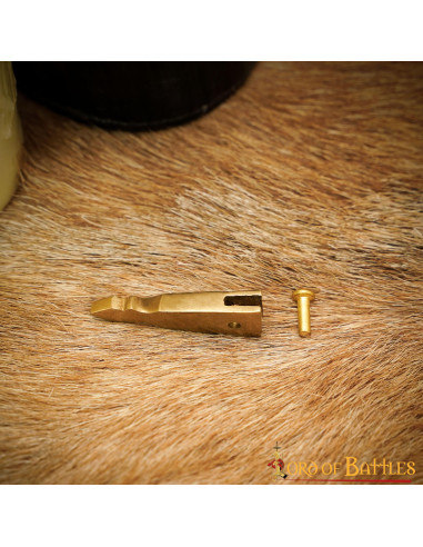 Brass tip for medieval belt (4.1 cm.) ⚔️ Medieval Shop