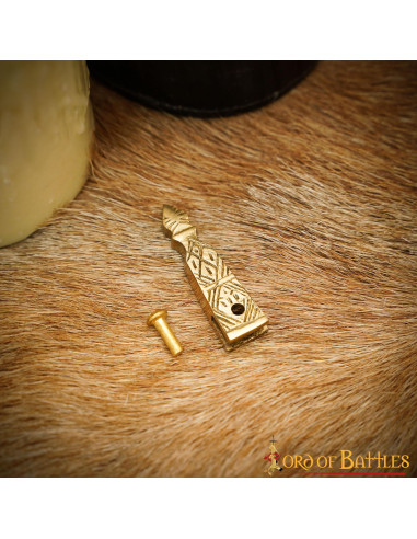 Brass tip for medieval belt (4.1 cm.) ⚔️ Medieval Shop