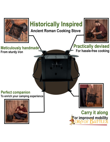 Ancient Roman kitchen and grill (21 x 28 cm.) ⚔️ Medieval Shop