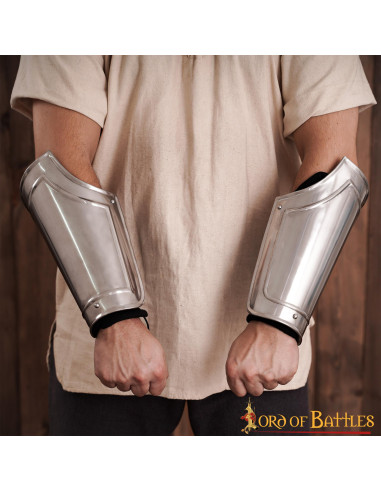 Medieval fantasy steel bracers, polished finish ⚔️ Medieval Shop