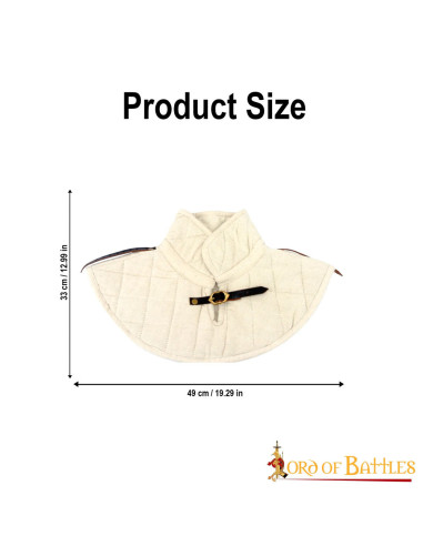 Medieval padded high collar gorget in cotton, natural color ⚔️ Medieval ...