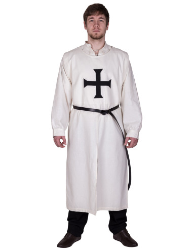 Templar tabard for Teutonic knights, natural-black ⚔️ Medieval Shop