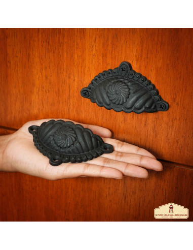 Set of 4 medieval drawer handles (9.6x5.4 cm.) ⚔️ Medieval Shop