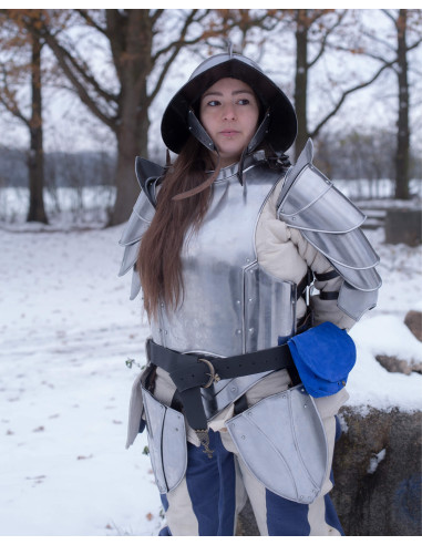 Medieval belt with Katharina model straps, polished finish ⚔️ Medieval Shop