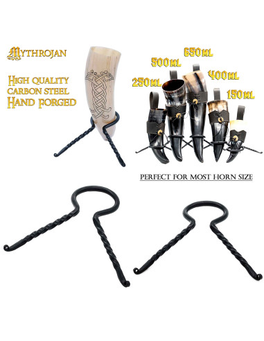 Viking wrought iron braided horn stand ⚔️ Medieval Shop