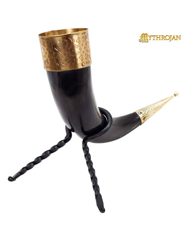 Viking wrought iron braided horn stand ⚔️ Medieval Shop