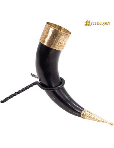 Viking wrought iron braided horn stand ⚔️ Medieval Shop