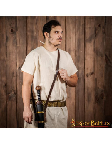 Brown leather belt to hang Roman sword Gladius ⚔️ Medieval Shop