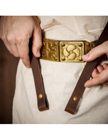 Brown leather belt to hang Roman sword Gladius ⚔️ Medieval Shop