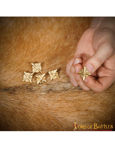 Set of 5 medieval mounts in solid brass ⚔️ Medieval Shop