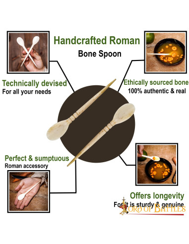 Set of 2 Roman bone spoons (15.74 cm.) ⚔️ Medieval Shop