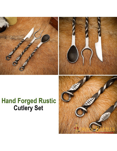 Set of medieval cutlery, fork, knife and spoon ⚔️ Medieval Shop