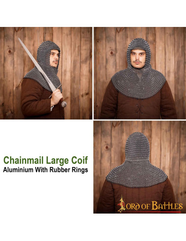 Medieval coif with aluminum rings ⚔️ Medieval Shop
