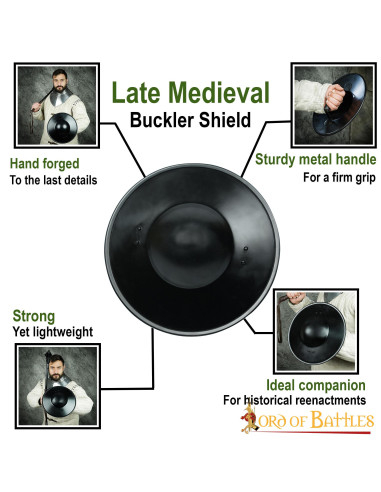 Functional handmade medieval buckler (30.5 cm.) ⚔️ Medieval Shop