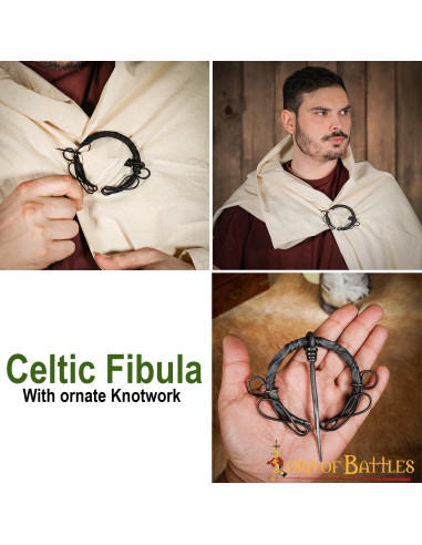 Celtic fibula in wrought iron with knots ⚔️ Medieval Shop