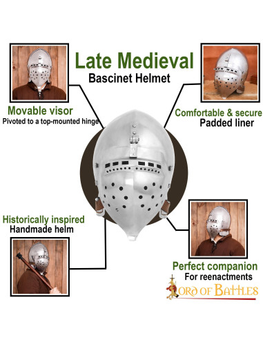Battle-Ready Basinette with Visor, Late Middle Ages ⚔️ Medieval Shop