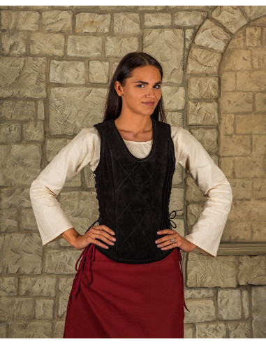 Medieval leather bodice model Lucy, black ⚔️ Tienda-Medieval - ⚔️ ...