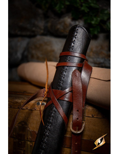 Holster with belt for swords, black-brown color ⚔️ Medieval Shop