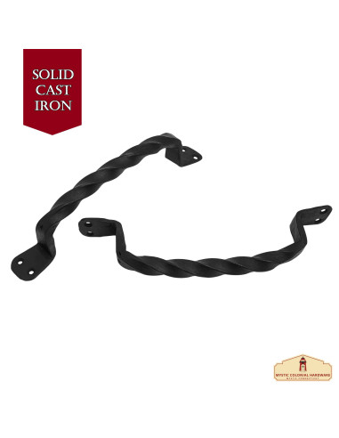 Set of 2 medieval door handles braided in wrought iron ⚔️ Medieval Shop