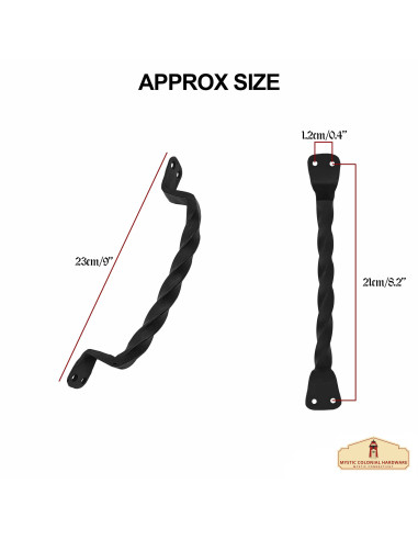 Set of 2 medieval door handles braided in wrought iron ⚔️ Medieval Shop